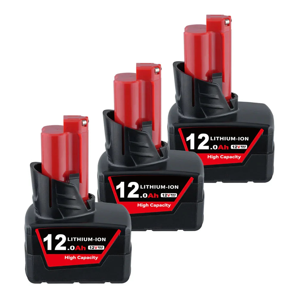 For Milwaukee M12 Battery Replacement | 6.0Ah Li-ion Battery 3 Pack ...