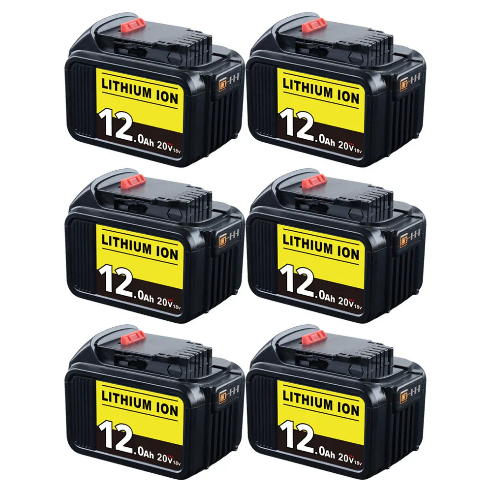6 Pack For Dewalt 20V Battery 12Ah replacement | DCB205 Li-ion Battery ...
