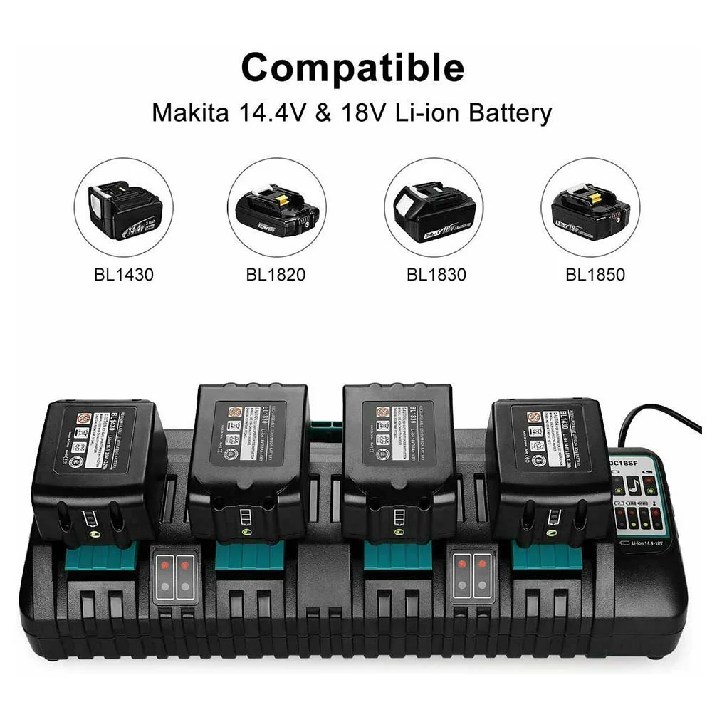 4 Pack For 18V 6Ah Makita BL1860B battery replacement & 4-port 18V Li- – Triple-Batteries