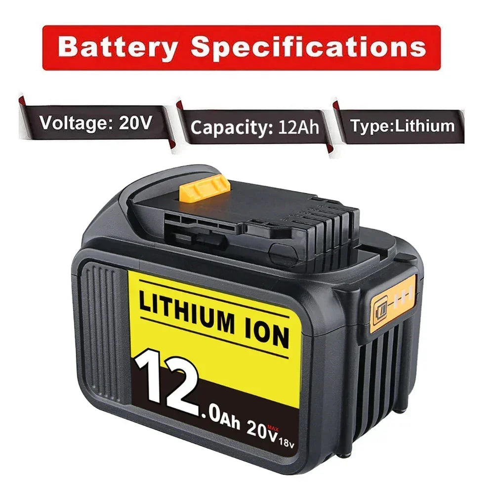 2 Pack For Dewalt 20V Battery 12Ah replacement | DCB205 Li-ion Battery ...