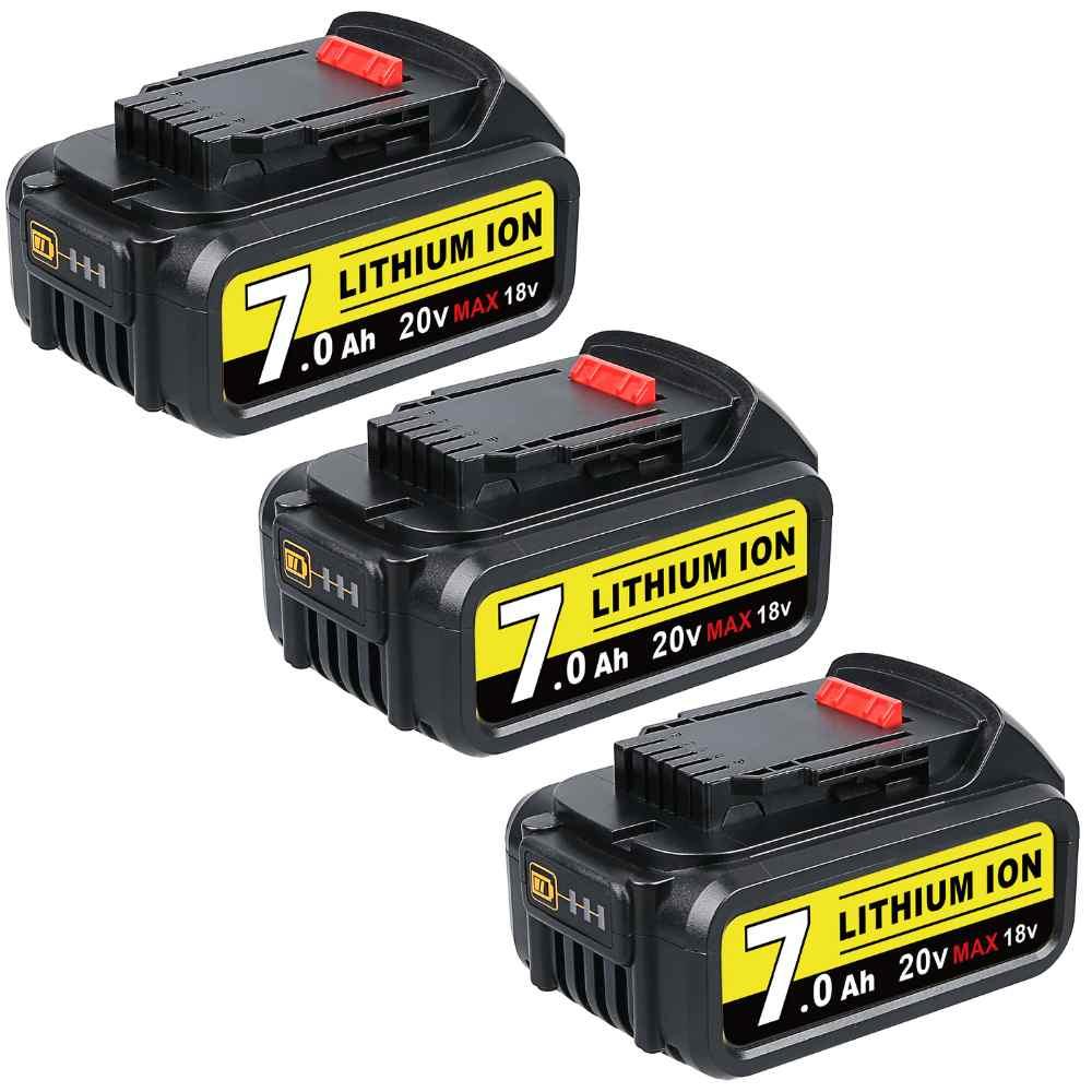 3 Pack For DeWalt 7.0Ah Battery | 20V Max Li-ion Battery DCB200 DCB206 – Triple-Batteries