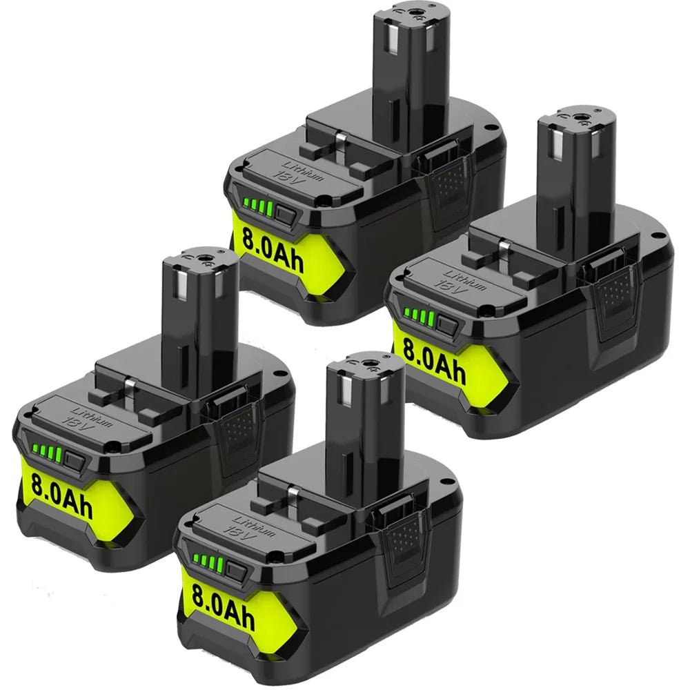 4 Packs 8.0Ah For Ryobi 18V P108 Battery replacement | High Capacity L ...