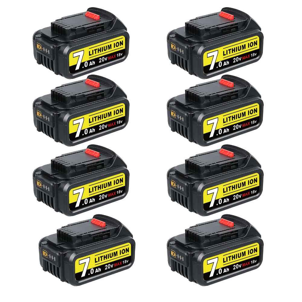 8 Pack For DeWalt 7.0Ah Battery | 20V Max Li-ion Battery DCB200 DCB206 – Triple-Batteries